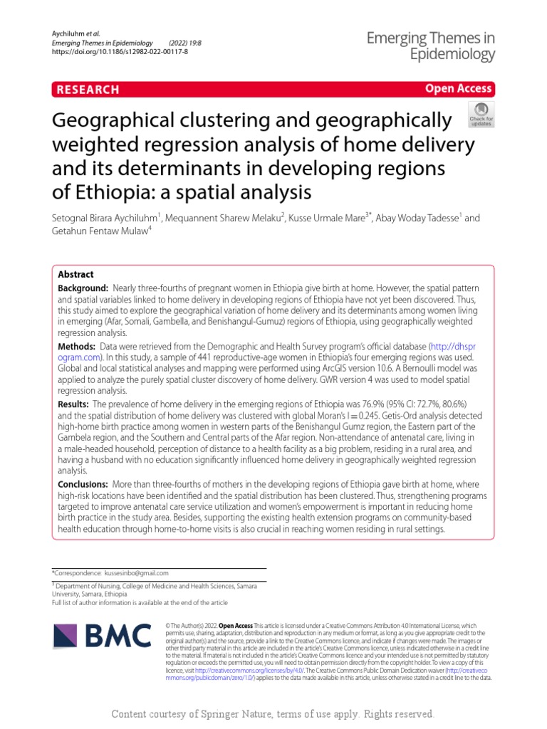 Geographical Clustering and Geographically Weighted Regression Analysis of Home Delivery and Its ...