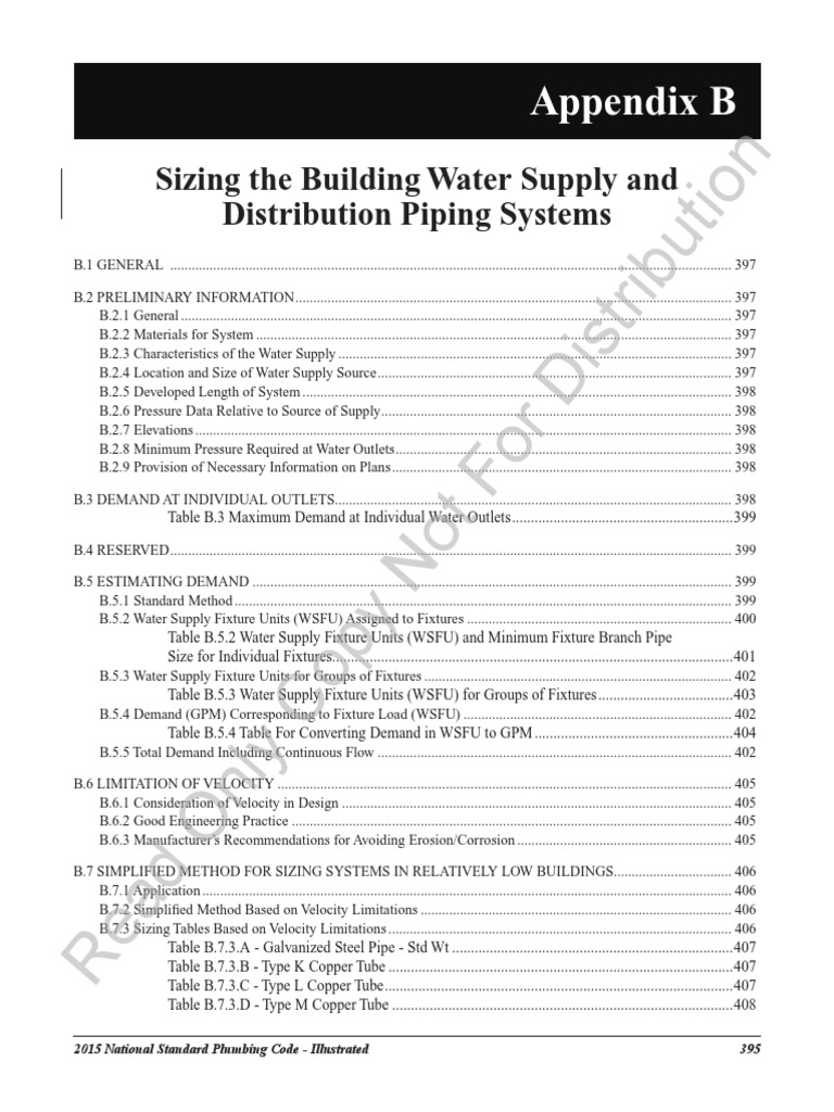 Appendix Sizing The Building Water Supply and Distribution Piping Systems | PDF | Pipe (Fluid ...