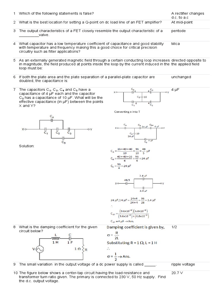 RC Exam Elec 4 | PDF | Rectifier | Capacitor