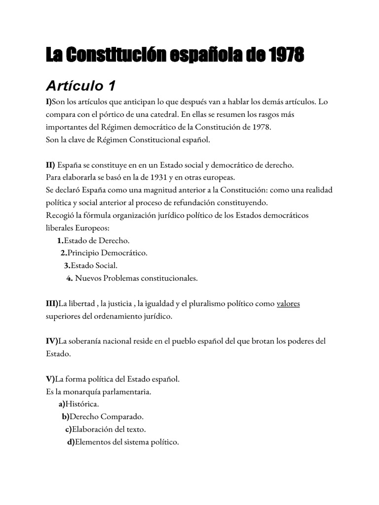 La Constitución Española de 1978 | PDF