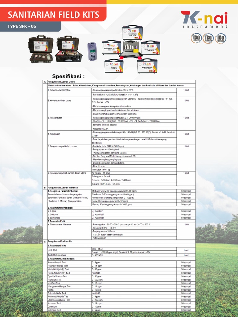 SANITARIAN FIELD KIT TYPE SFK - 05 - Brosur | PDF