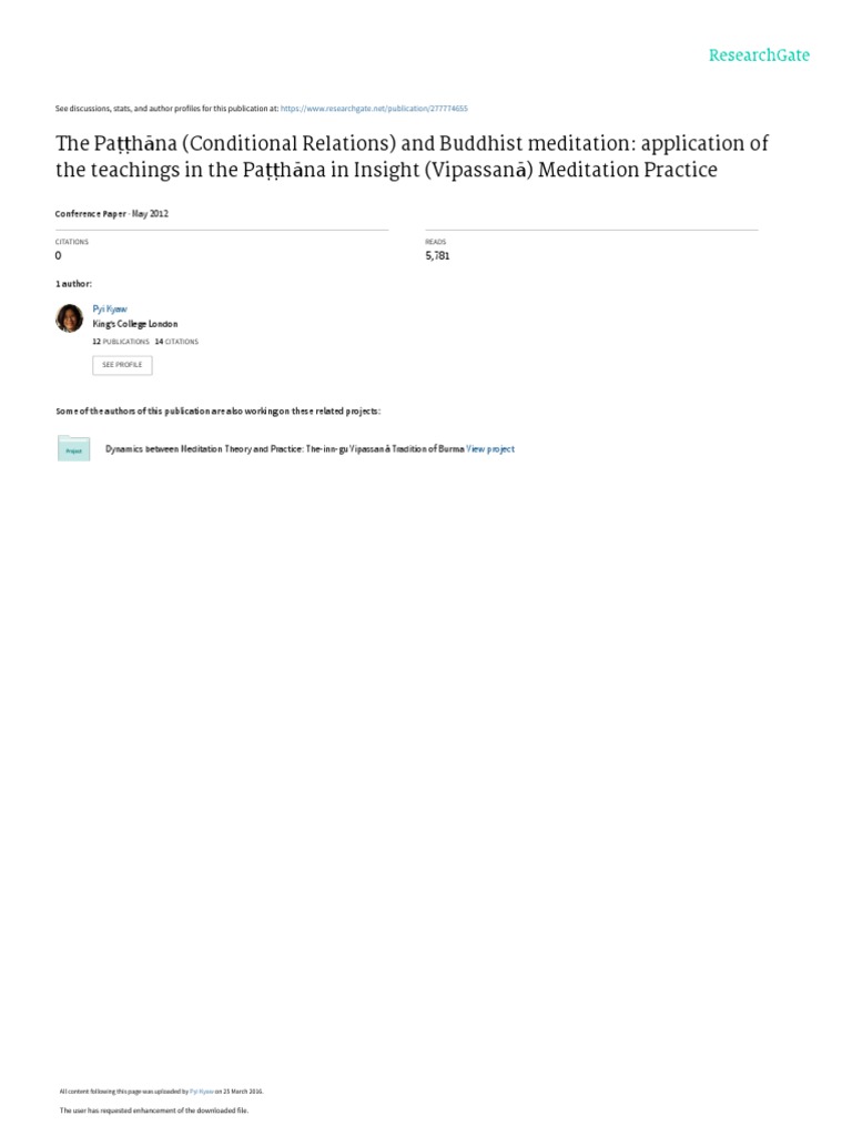 07 Pyi Phyo Kyaw FINAL | PDF | Vipassanā | Buddhist Meditation