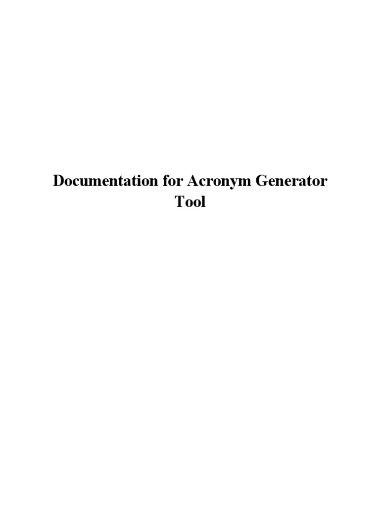 Acronym Generator SRS | PDF | Use Case | Object Oriented Programming