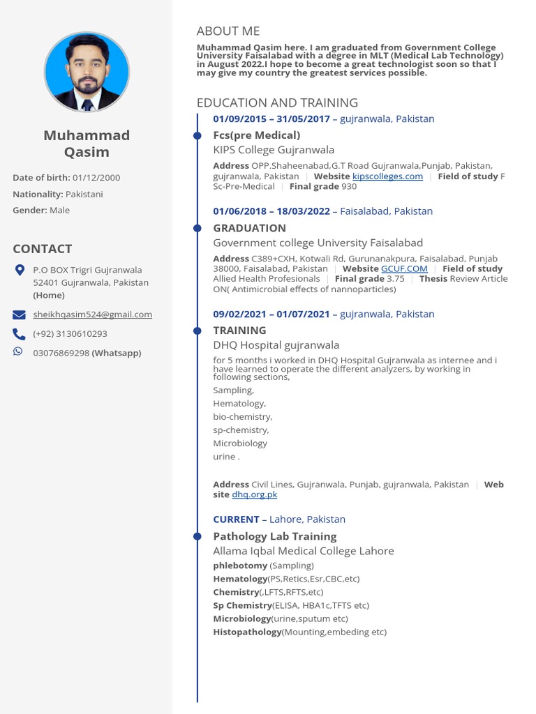 CV - Muhammad Qasim | PDF | Pakistan