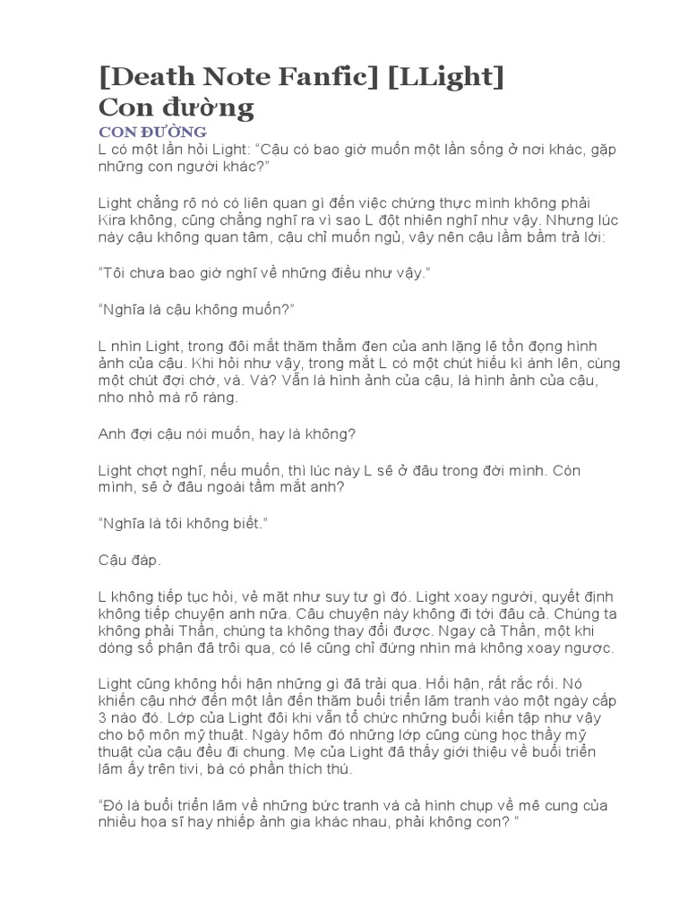 (Death Note Fanfic) (LLight) Con Đư NG | PDF