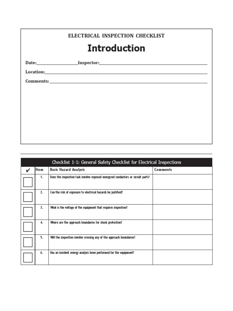 Electrical Inspection Checklists | Download Free PDF | Electrical Wiring | Wire