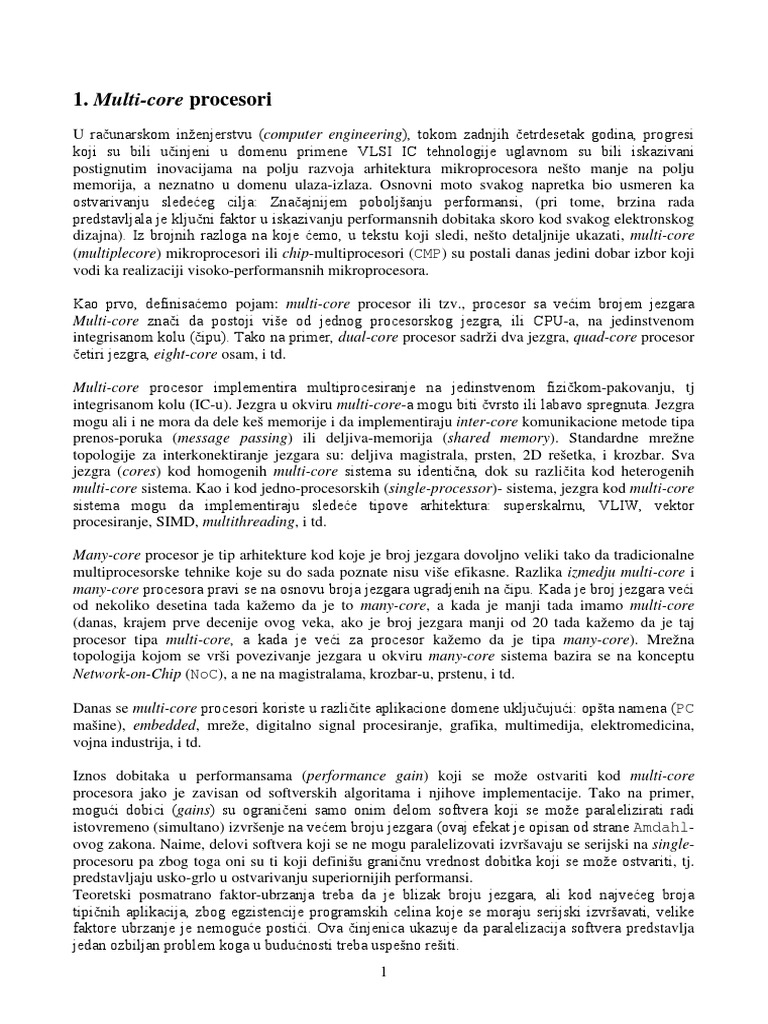 Multi Core Porocesori | PDF