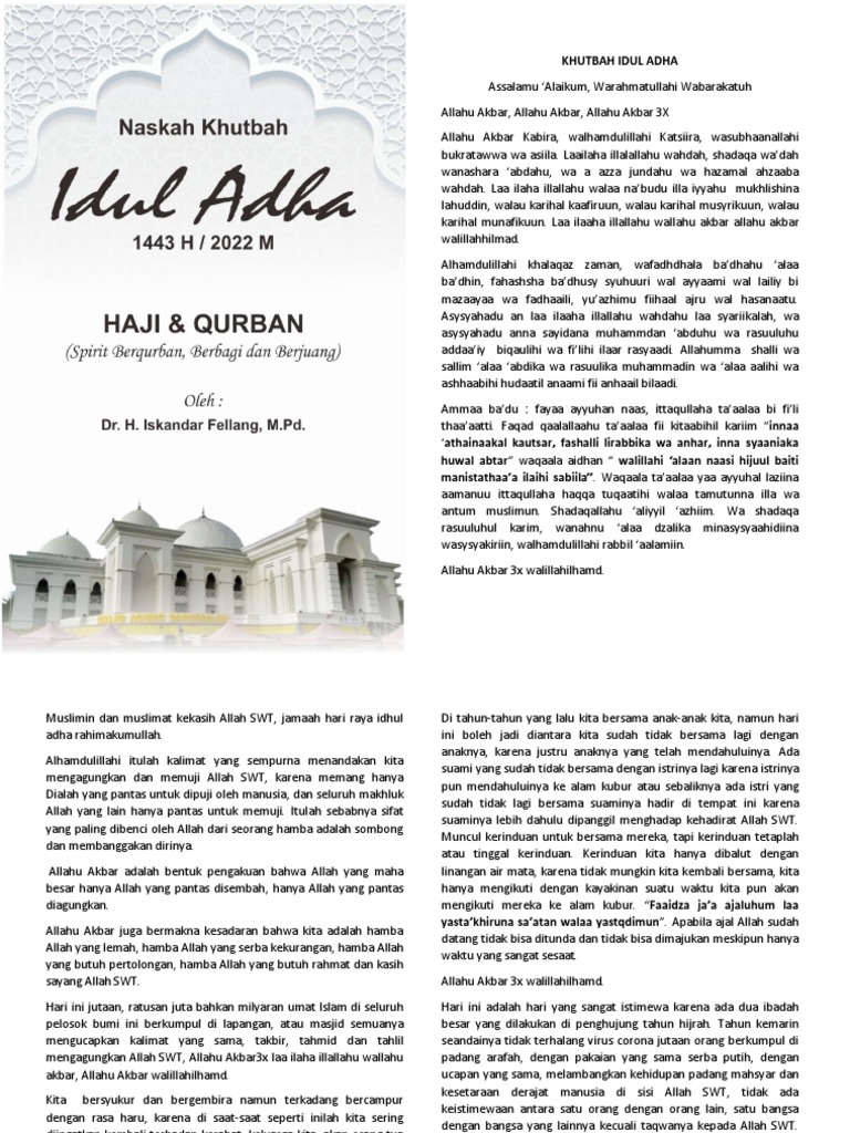 Khutbah Idul Adha | PDF