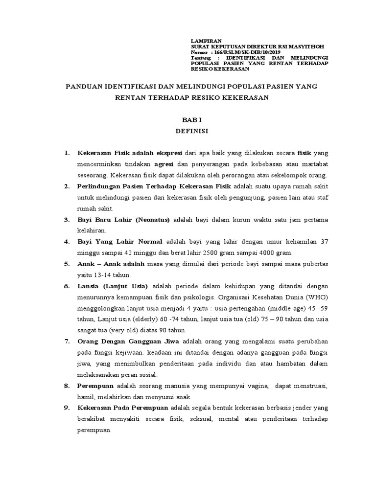 Panduan Perlindungan Pasien Rentan | PDF