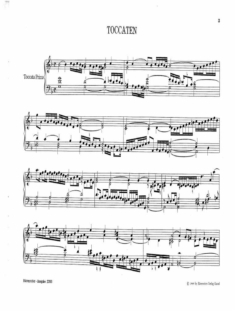 Toccata 1 Frescobaldi Da Primo Libro | PDF