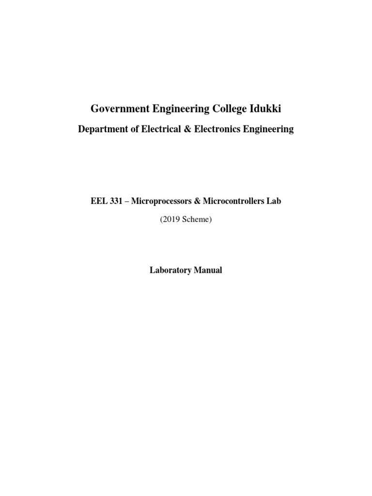 LAB Manual - Microprocessor Lab - Draft | PDF | Arduino | Mosfet