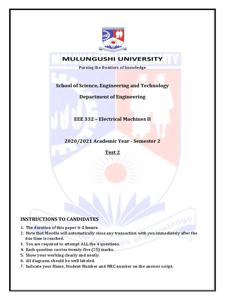 EEE 332 Test 2 | PDF | Electric Motor | Electrodynamics