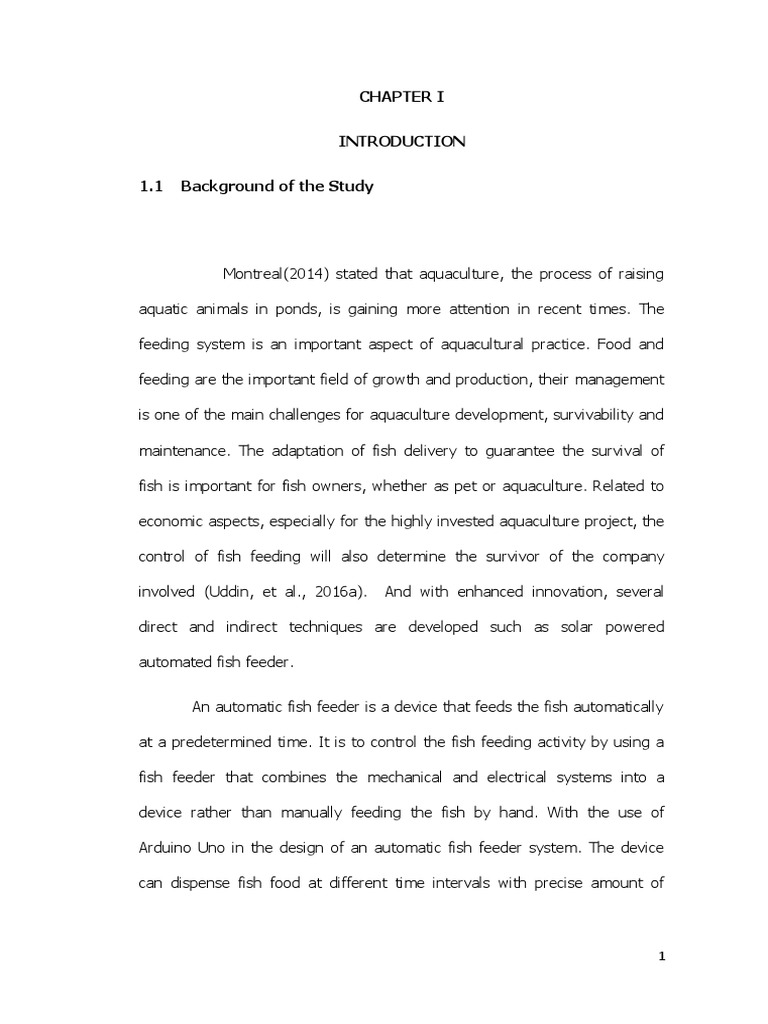 CHAPTER 1 Fish Feeder Thesis | PDF | Aquaculture | Automation