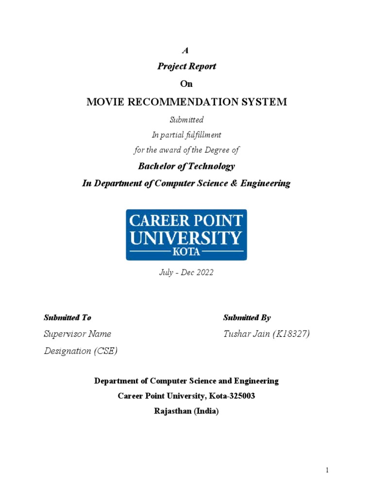 Movie Recommendation Project Report | PDF | Python (Programming ...