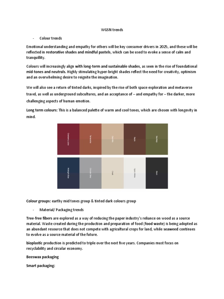 WGSN Trends | PDF | Cost Of Living