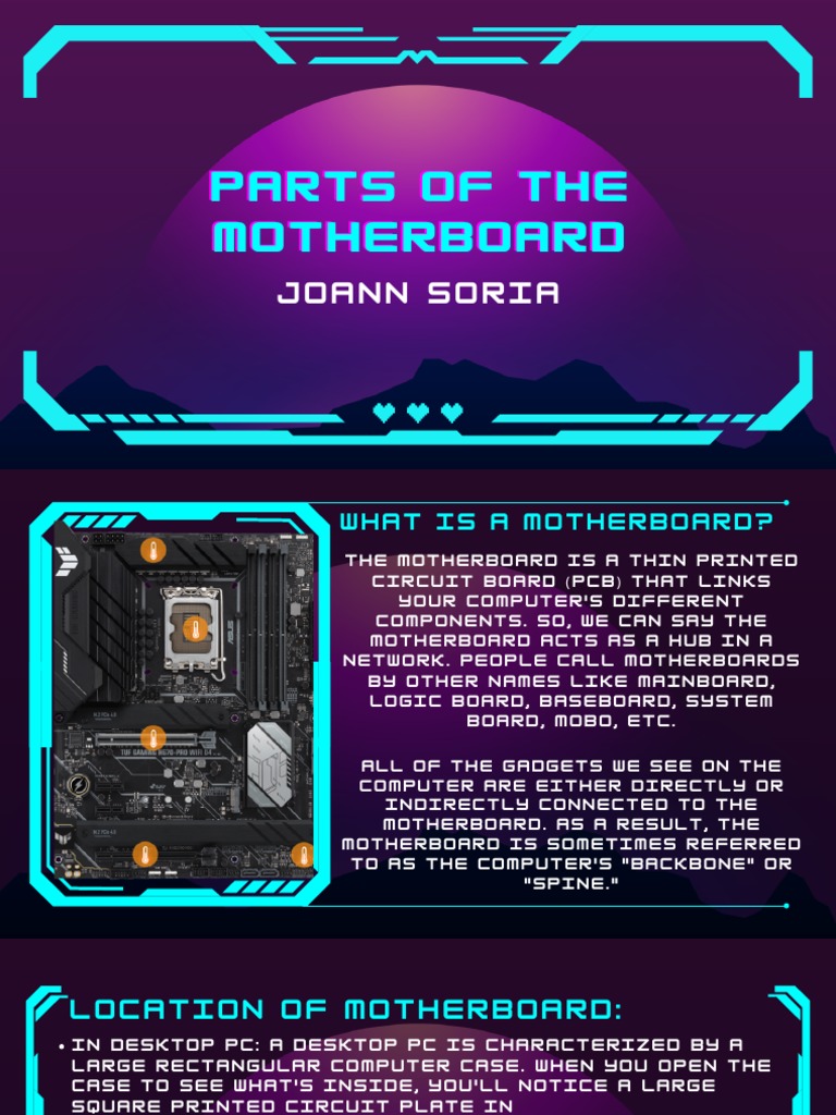Parts of The Motherboard | PDF | Computer Architecture | Office Equipment