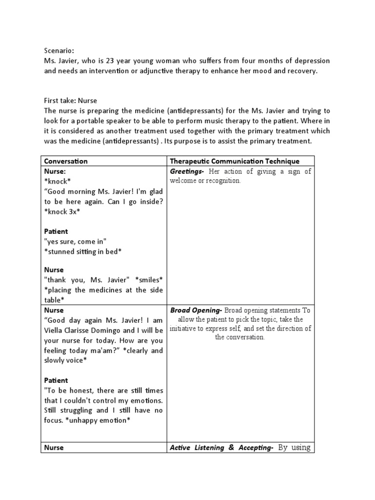SCRIPT (2) With Explanations | PDF | Nursing | Nonverbal Communication