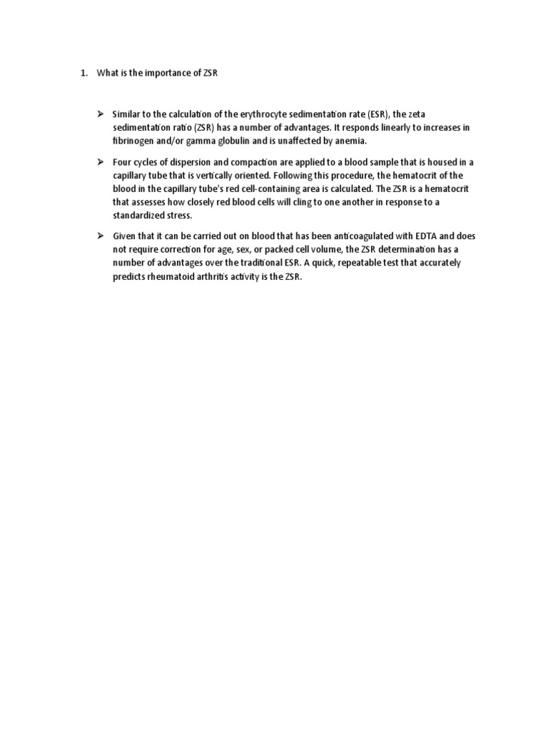 What Is The Importance of ZSR | PDF