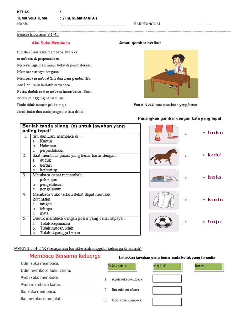 Tema 2 Subtema 1 (Soal Bergambar) | PDF