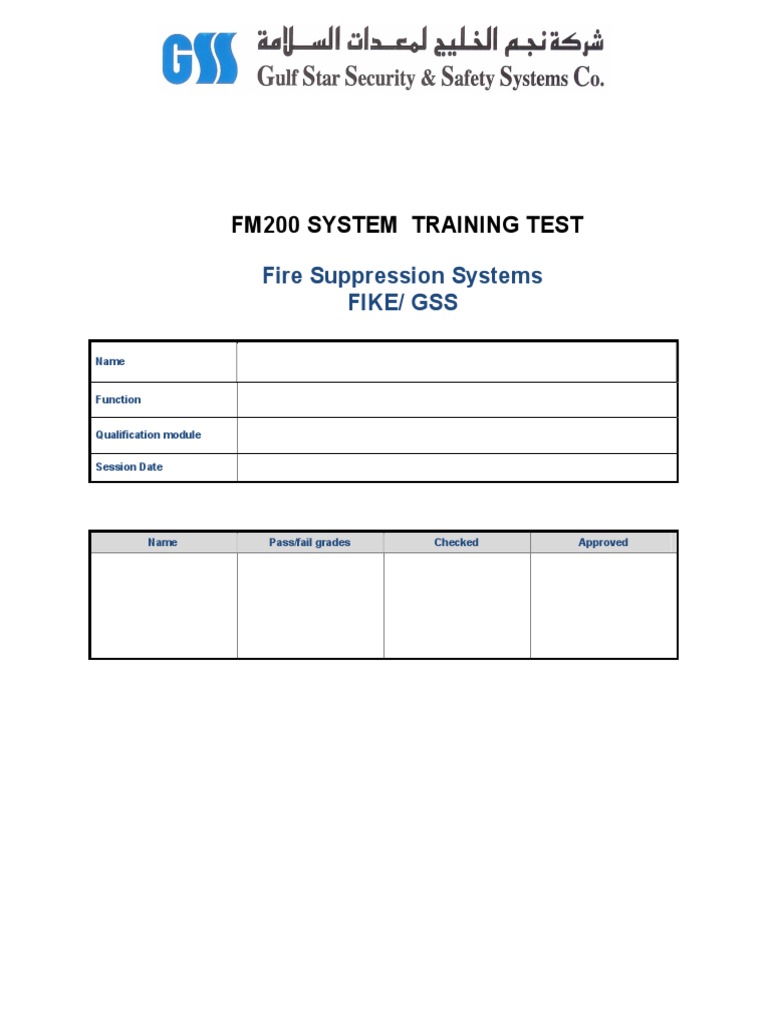 FM200 System Training Test Sheet | PDF | Vacuum Tube | Resistor
