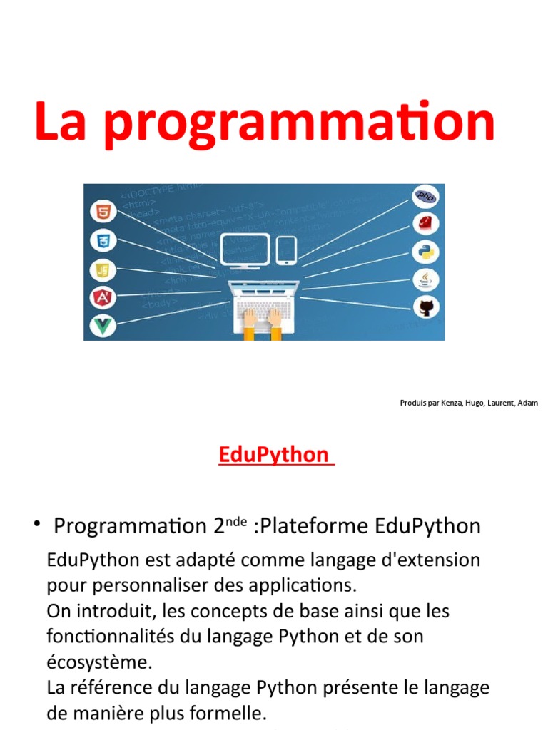 La Programmation Exposer Diapo | PDF | Programmation | Programme ...