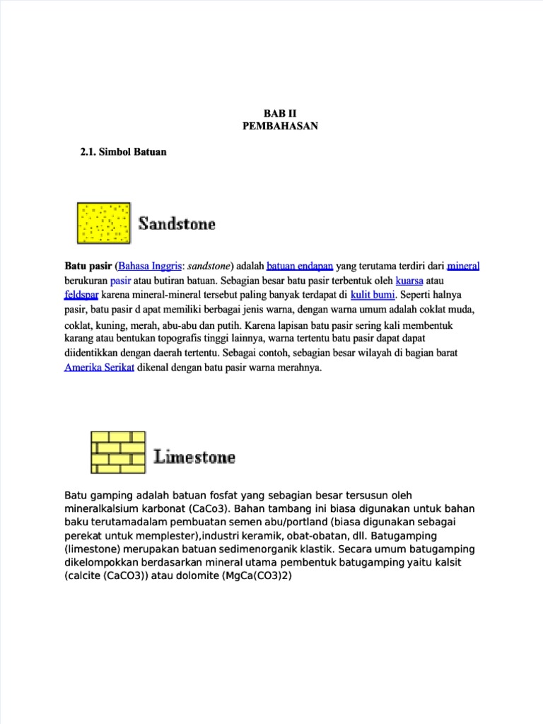 Simbol dan Jenis Batuan Alam | PDF