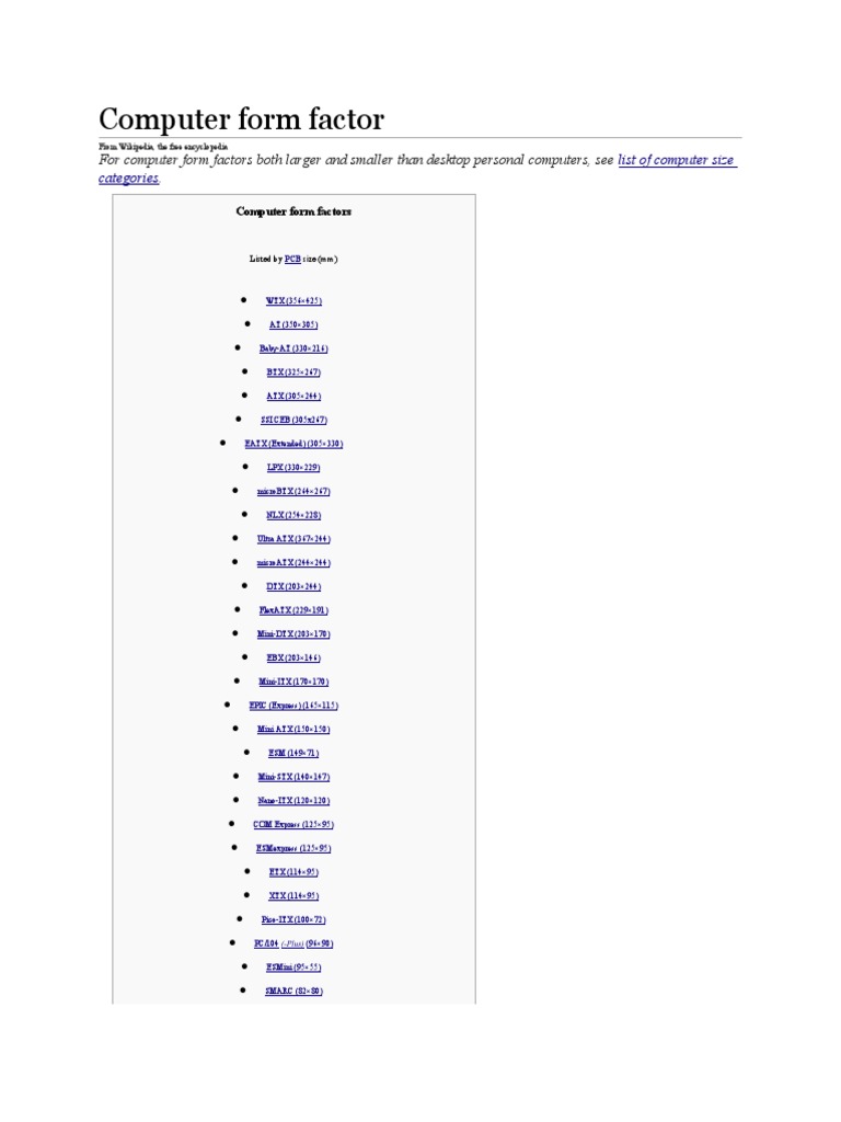 A Comprehensive Overview of Computer Motherboard Form Factors Through ...