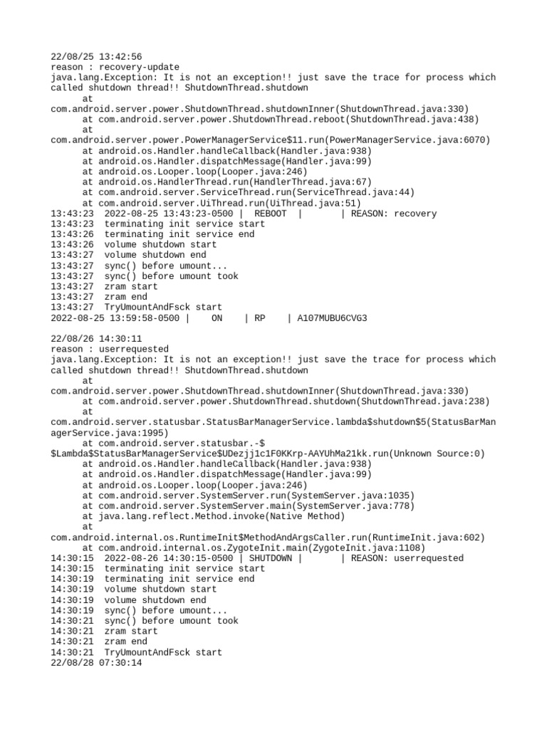 Power Off Reset Reason Backup | PDF | Java (Programming Language ...