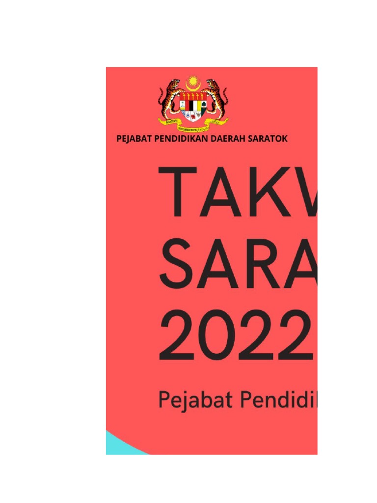 (PGB) Takwim - Kalender PPD Saratok Tahun 2022 - 2023 | PDF