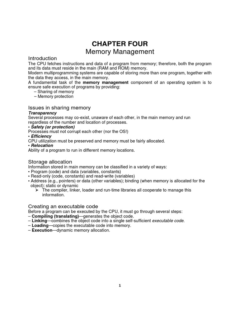 Memory Management in Operating Systems | PDF | Cpu Cache | Cache ...