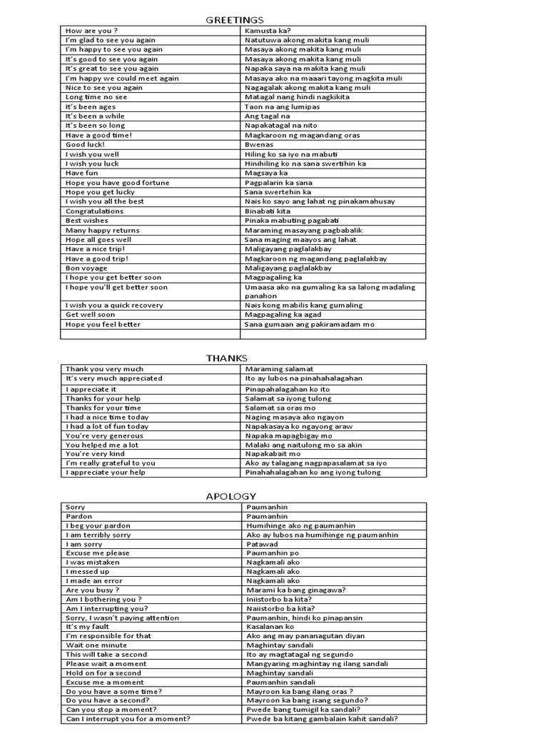English Filipino | PDF