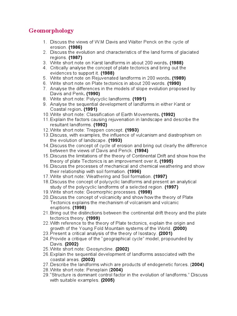 Geo Morphology | PDF | Geomorphology | Plate Tectonics