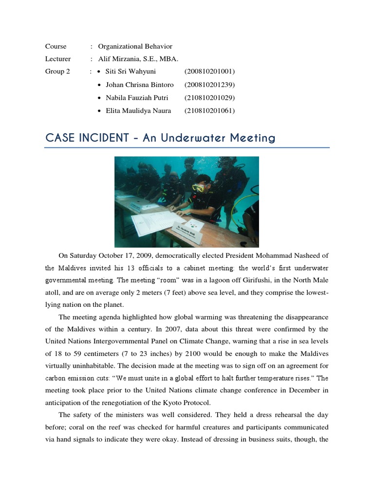Case Study Analysis - An Underwater Meeting | PDF | Communication ...