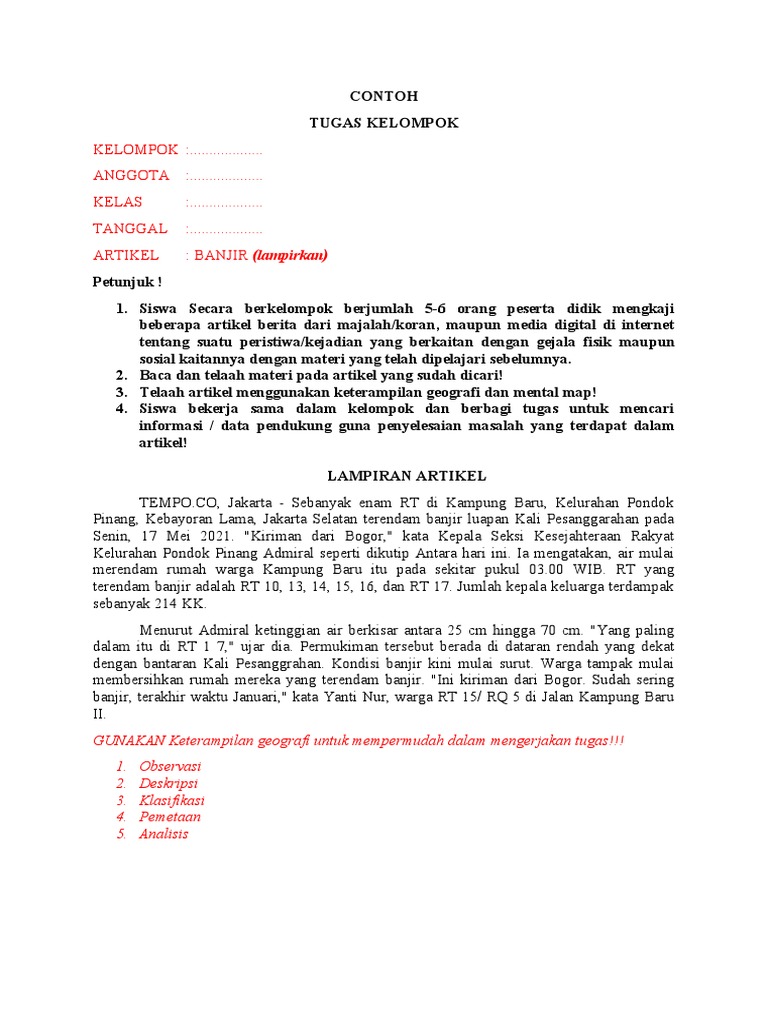 Contoh Tugas Kelompok | PDF