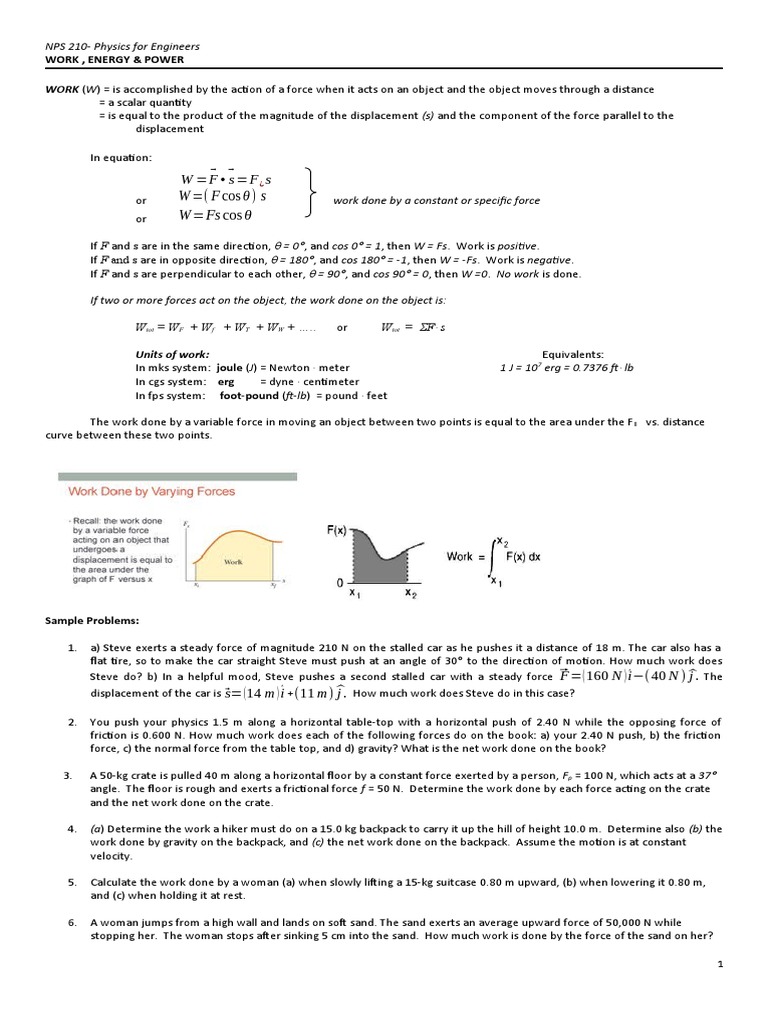 Work Energy Power | PDF | Force | Potential Energy