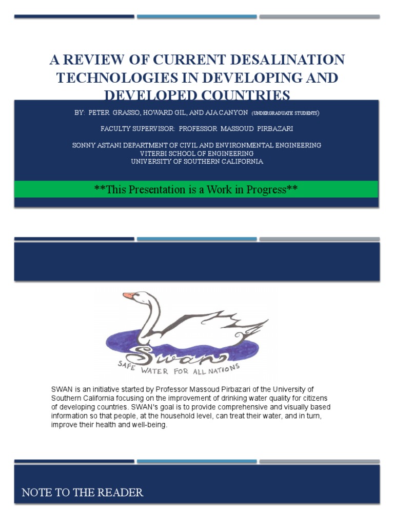 A Review of Current Desalination Technologies in Developing and Developed Countries | PDF ...