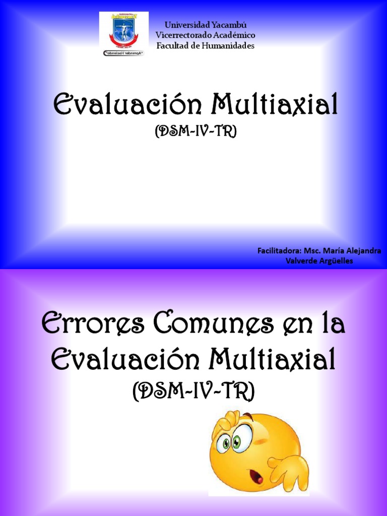 Diagnostico Multiaxial | PDF | Manual Diagnóstico y Estadístico de los ...