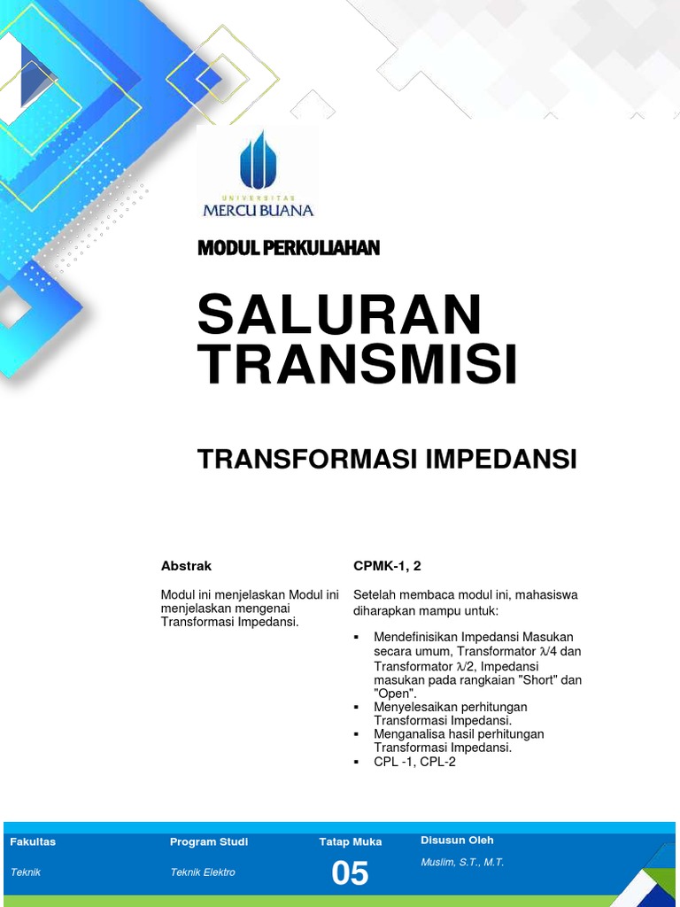 Modul - 05 Transformasi Impedansi | PDF