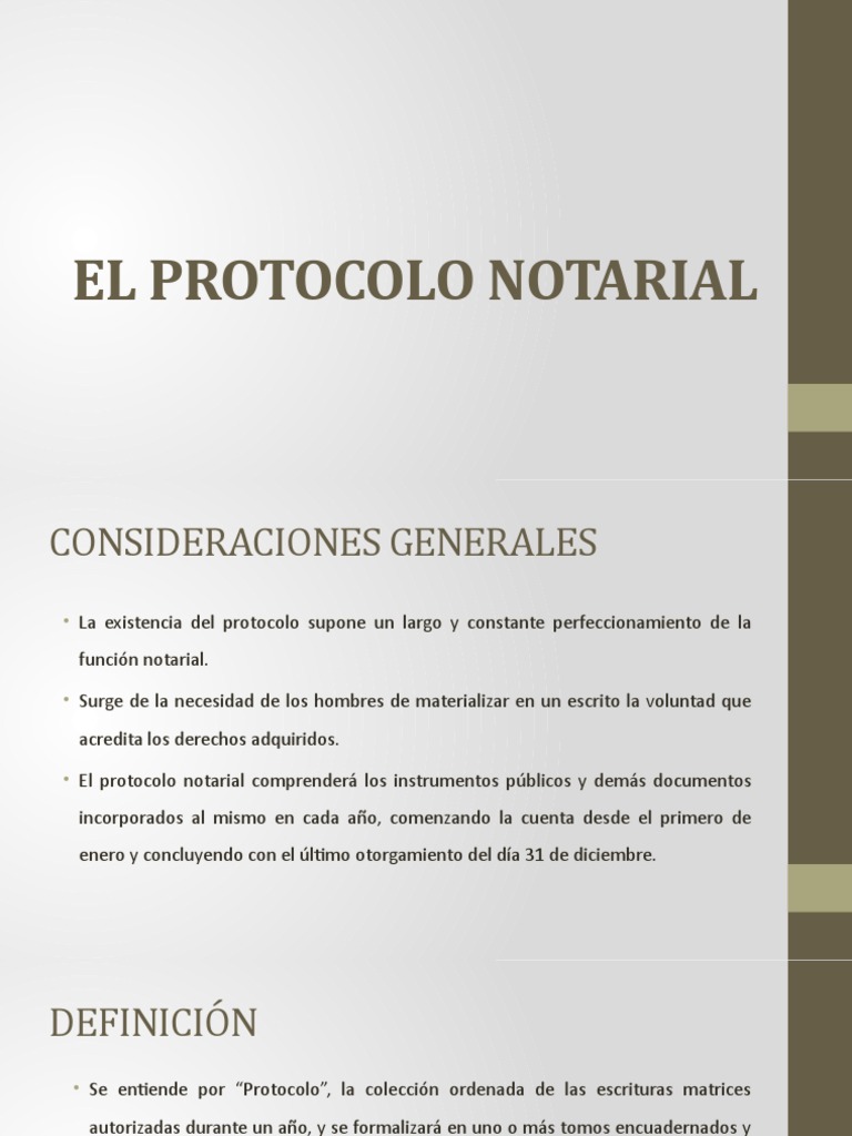 Derecho Notarial Tema 8 - El Protocolo Notarial | PDF | Derecho Civil ...