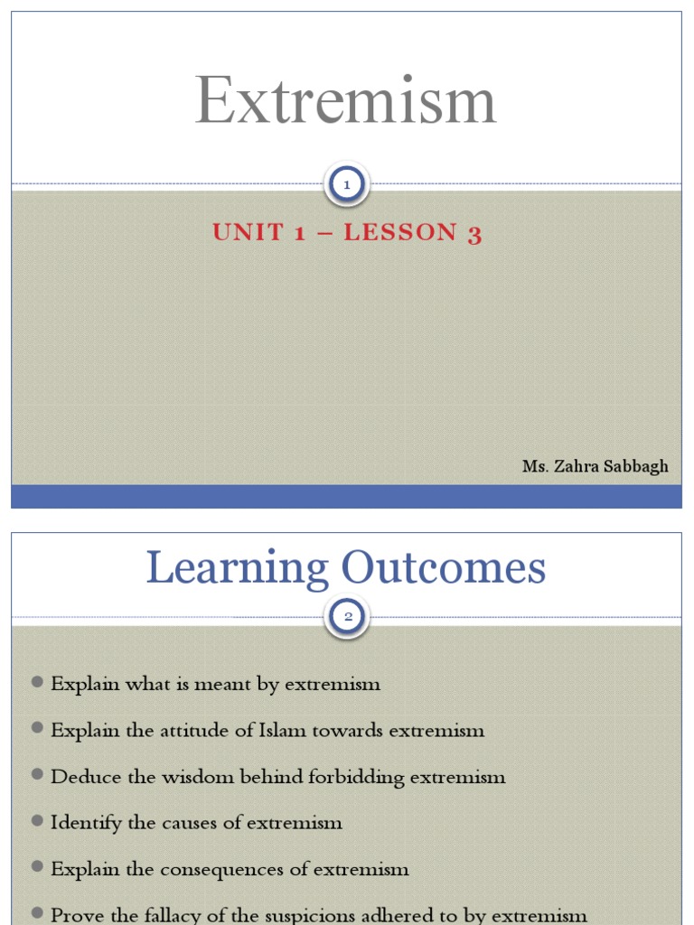 GR 12 Unit 1 Lesson 3 Extremism | PDF | Muhammad | Hadith