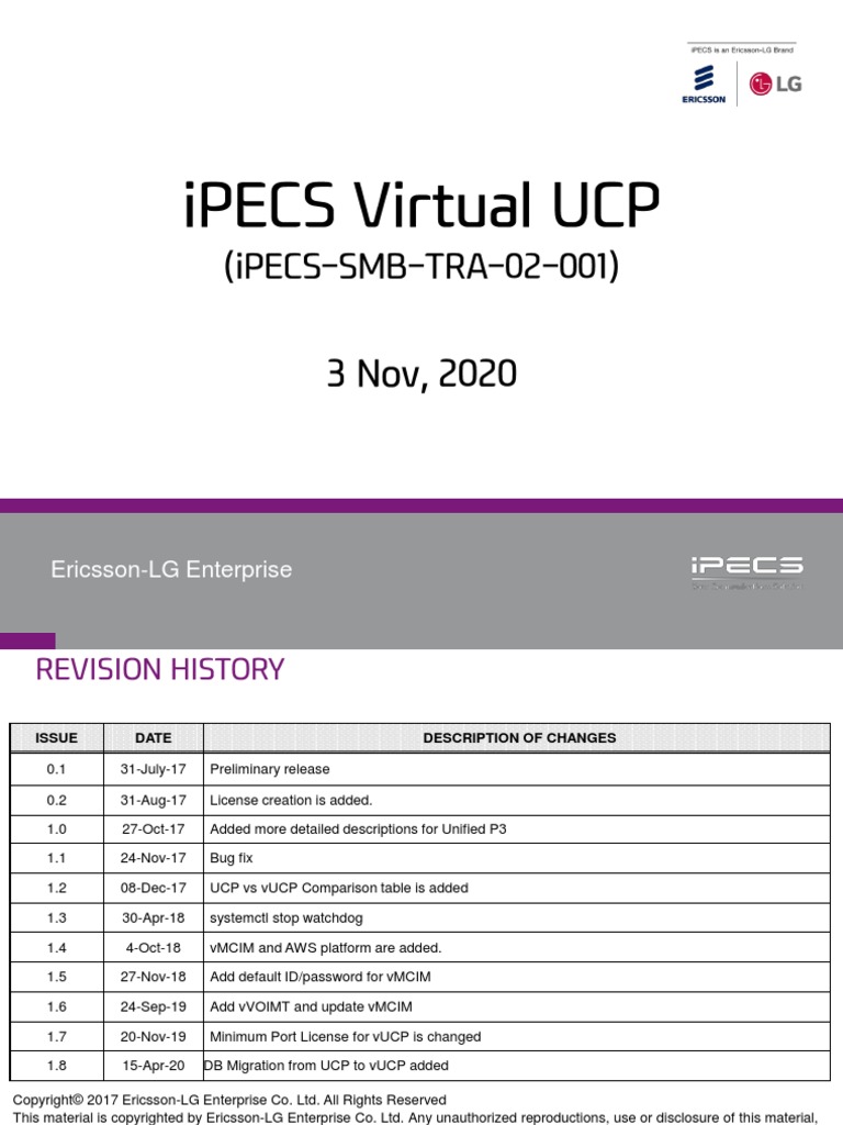 iPECS-SMB-TRA-02-001 (SMB-SW - vUCP - Rev2.1) - 201103 | PDF | World Wide Web | Internet & Web