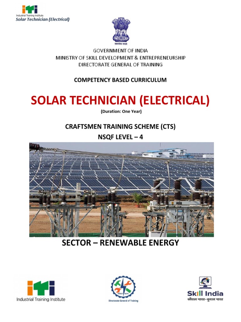 Solar Technician (Electrical) CTS NSQF-4 | PDF | Solar Panel ...