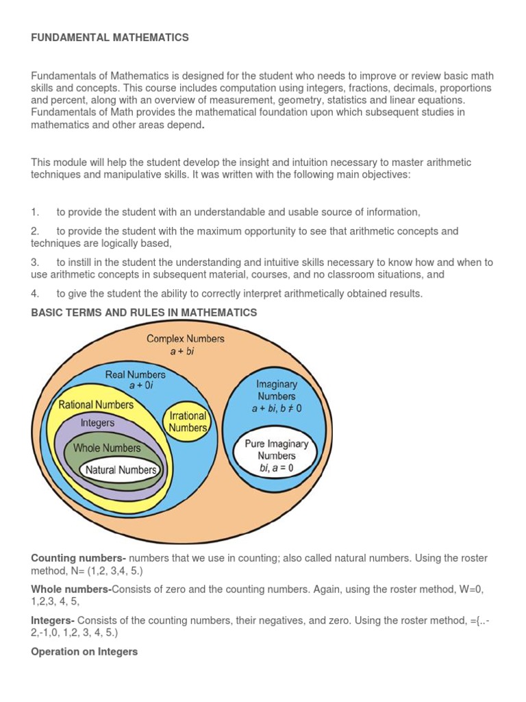 Fundamental Mathematics | PDF | Division (Mathematics) | Polynomial