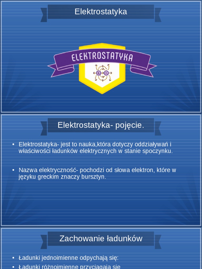 Elektrostatyka Prezentacja | PDF