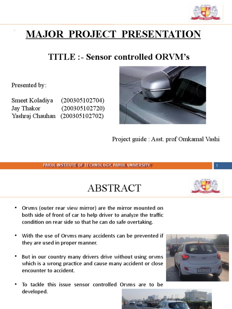Sensor Controlled ORVMS | PDF | Traffic | Vehicles