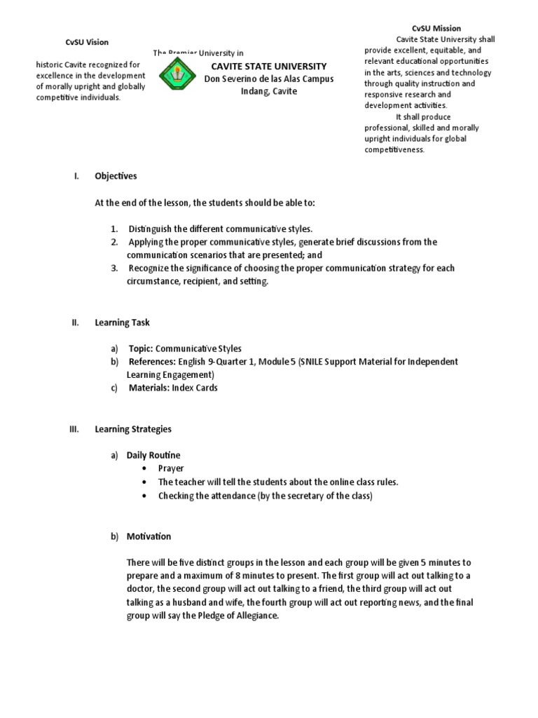 Communicative Styles | PDF | Learning | Communication