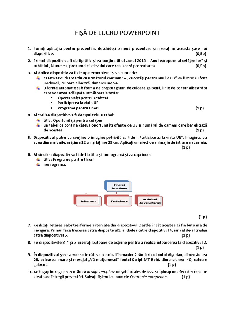 Fisa de Lucru Powerpoint | PDF