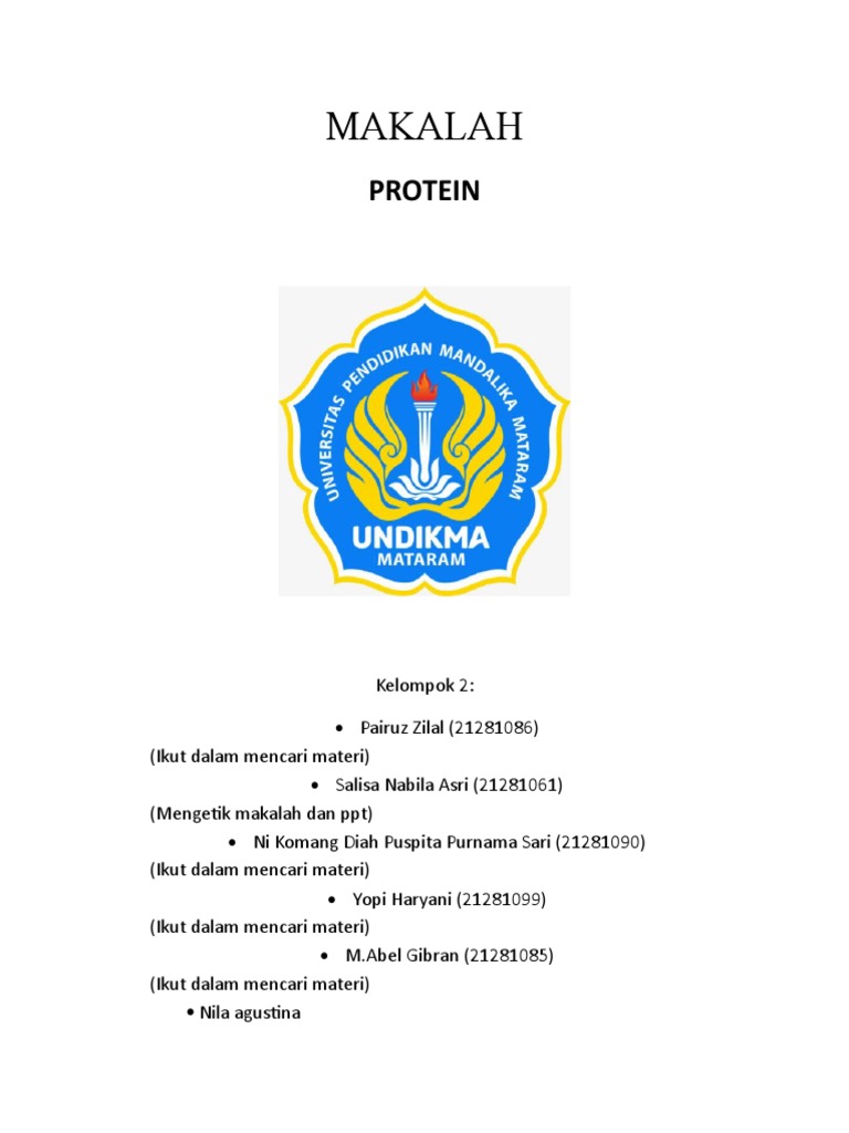 Makalah Protein Kelompok 2 | PDF | Pengembangan Diri | Sains & Matematika