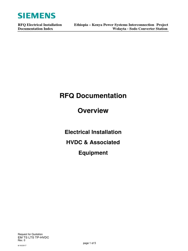 Kenya-Ethiopia HVDC Converter Station Installation RFQ | PDF | High Voltage Direct Current ...