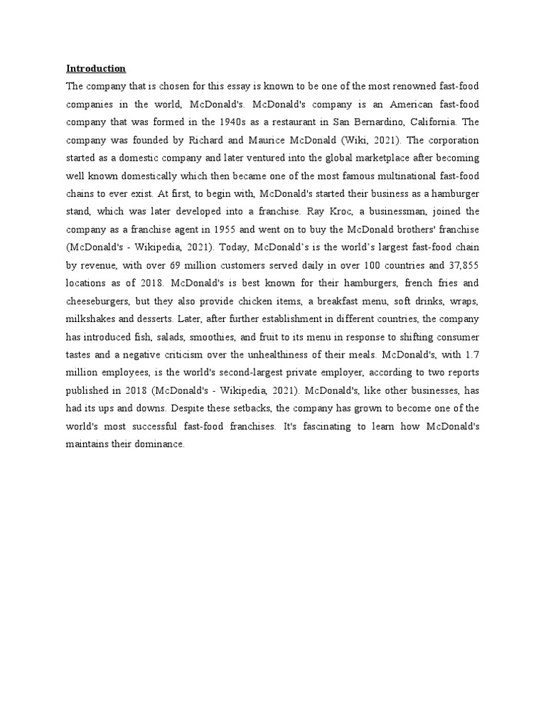 CCM Group Assignment | PDF | Mc Donald's | Fast Food Restaurants